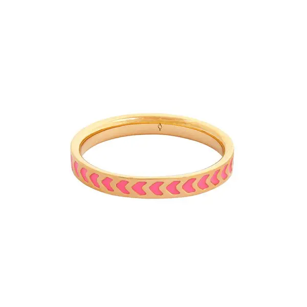 APRÈS YOUTH Gold / Orange Spark Enamel Ring Pink