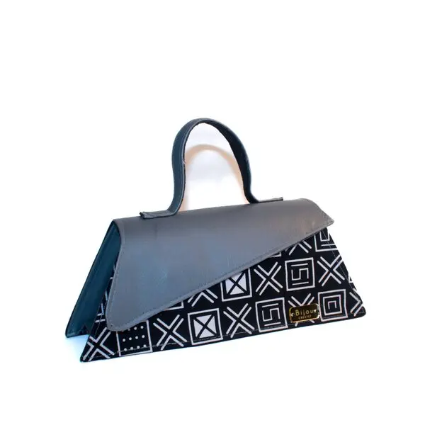 BIJOUCREATES Black / Grey The Impact Mini Handbag Black & White Geometric Minimal