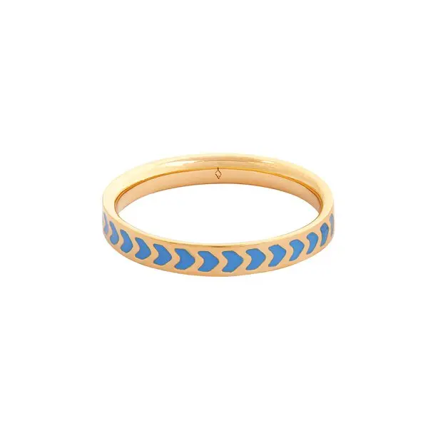APRÈS YOUTH Blue / Gold Spark Enamel Ring Blue