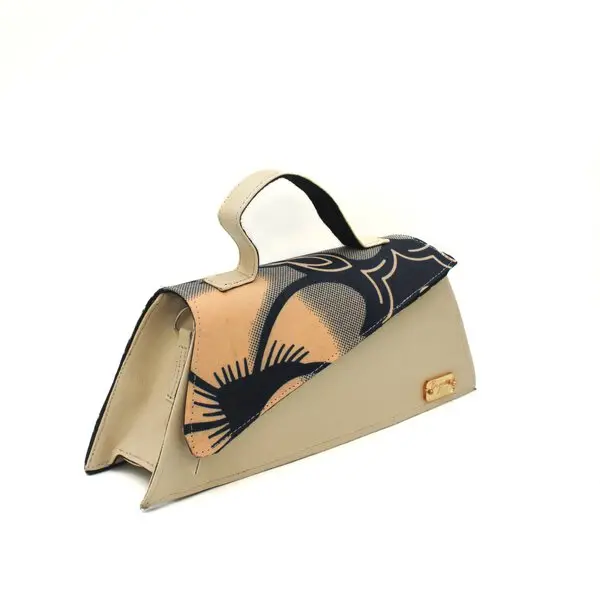 BIJOUCREATES Neutrals The Impact Mini Handbag- Floral Navy & Peach Print