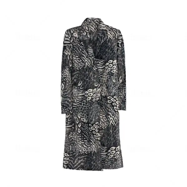 MOV Black / White Animal Print Faux Fur Coat