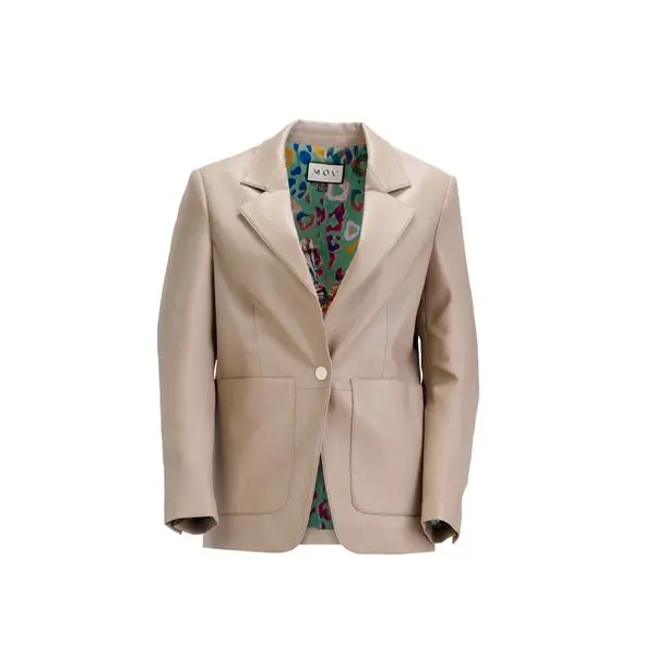 MOV Tailored Vegan Leather Blazer