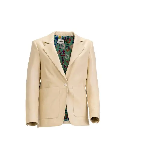 MOV Tailored Vegan Leather Blazer