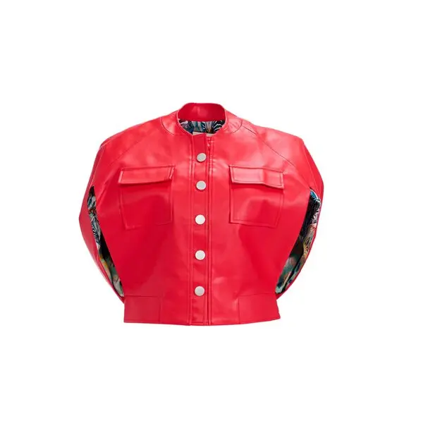 MOV Cape Bomber Jacket — Bold Elegant Vegan Leather With Artistic Lined Interior