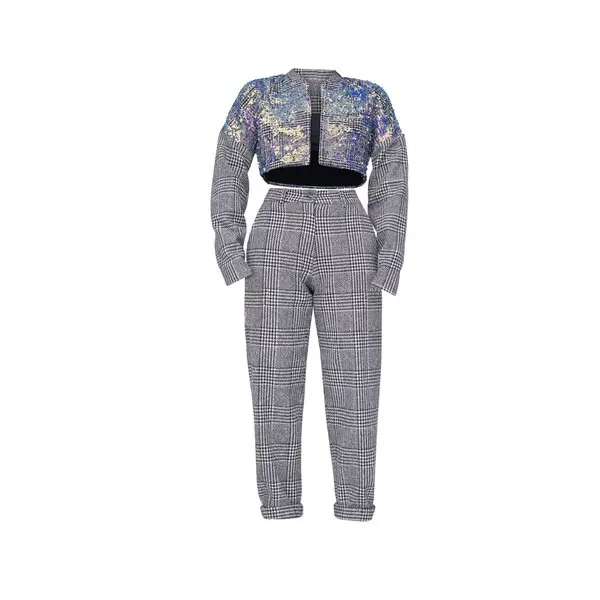 MOV Black / White Checkered Pants- Black& White
