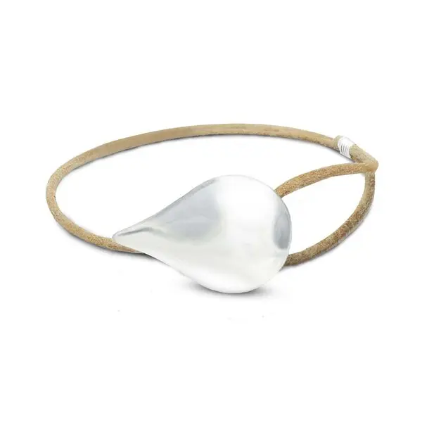 FREYA & THOR OF SWEDEN Brown / Silver Tear Of Freya Bracelet Silver & Brown Leather