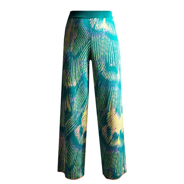 ESSIEN & EMRE Arden Merino Wool Knitted Pattern Trousers