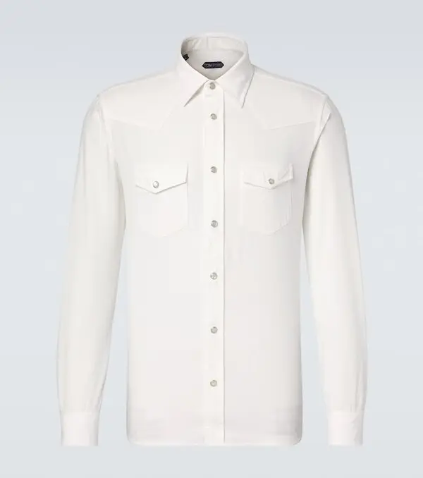 TOM FORD Cotton Corduroy Western Shirt - White