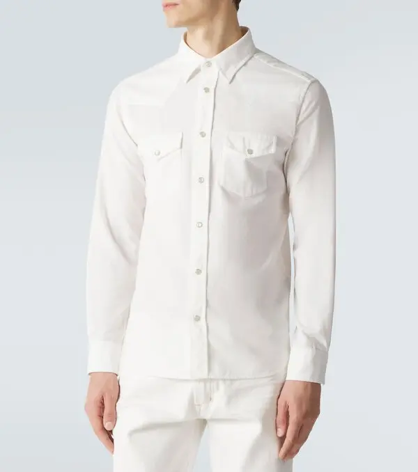 TOM FORD Cotton Corduroy Western Shirt - White