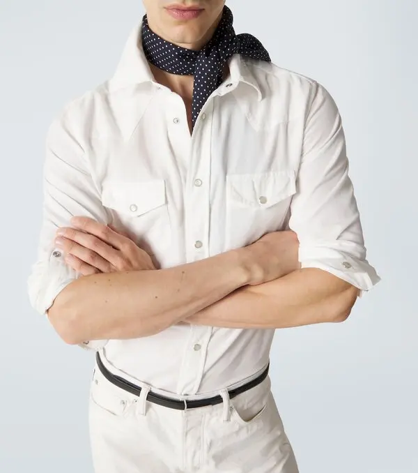 TOM FORD Cotton Corduroy Western Shirt - White