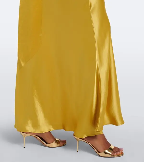 Staud Estelle One-shoulder Satin Maxi Dress
