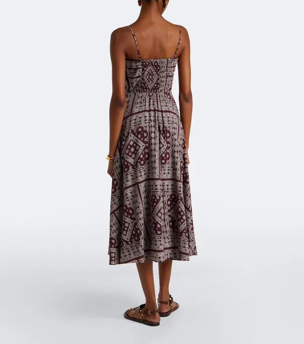 Veronica Beard Kitt Printed Cotton-blend Midi Dress