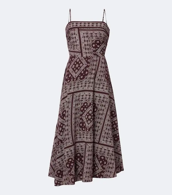 Veronica Beard Printed Cotton-blend Midi Dress - Burgundy