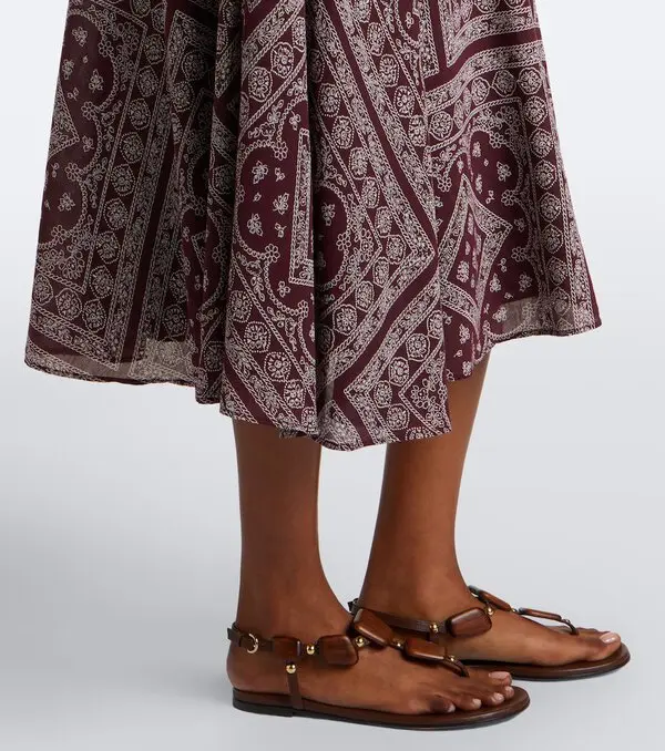 Veronica Beard Printed Cotton-blend Midi Dress - Burgundy