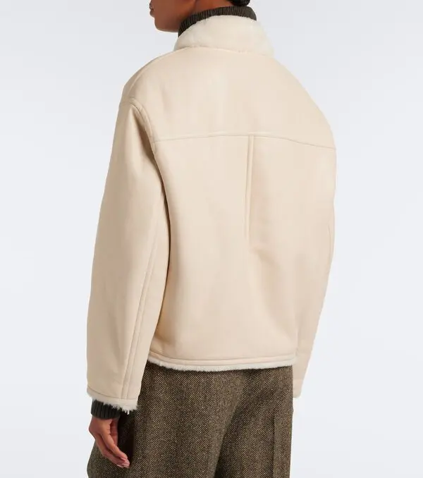YVES SALOMON Shearling-trimmed Leather Jacket