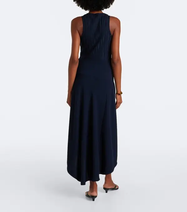 Veronica Beard Thalissa Draped Ribbed-knit Midi Dress