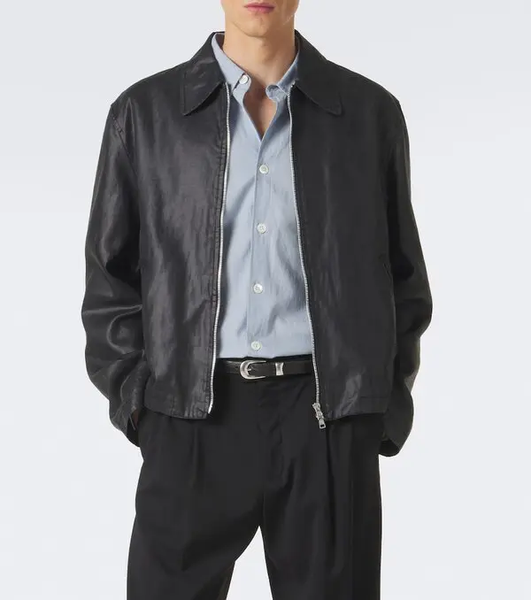 Our Legacy Worker Blouson Jacket In Lacquer Mirror Tencel - Black