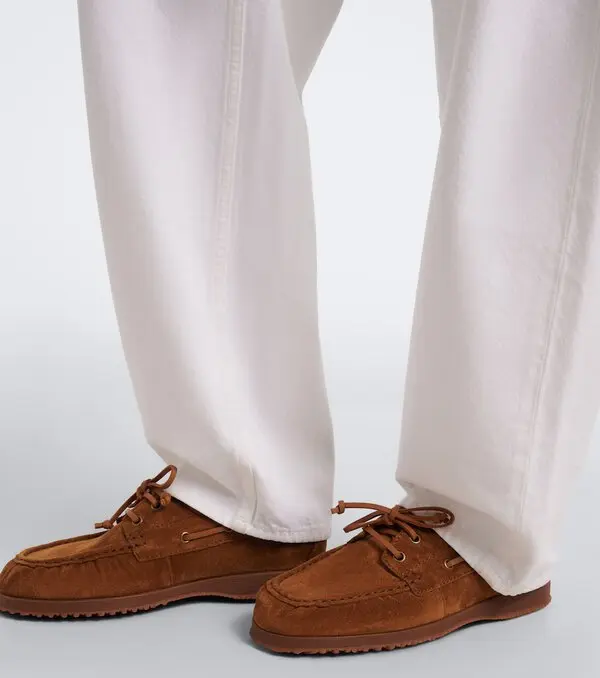 Hogan Suede Lace-up Boat Shoes