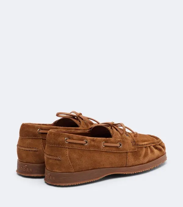 Hogan Suede Lace-up Boat Shoes