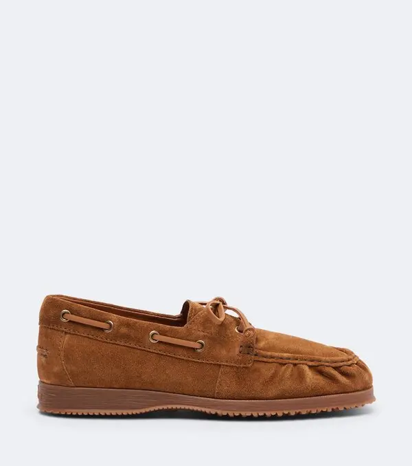 Hogan Suede Lace-up Boat Shoes