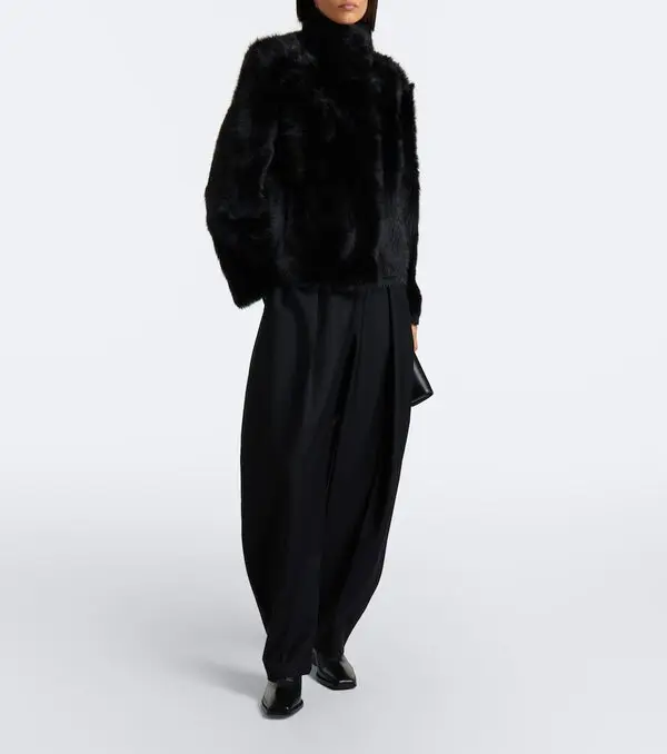 YVES SALOMON Reversible Shearling Coat - Black