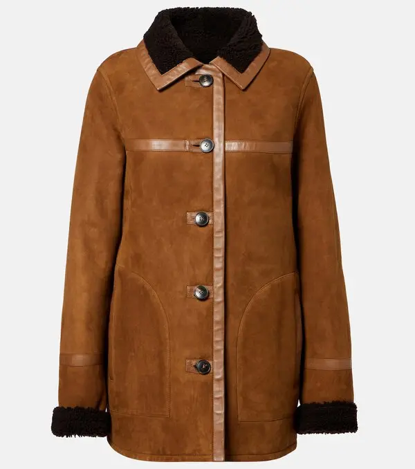 YVES SALOMON Reversible Shearling Coat - Brown