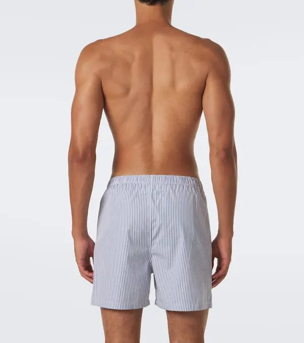 Saint Laurent Cassandre Striped Cotton Poplin Boxers