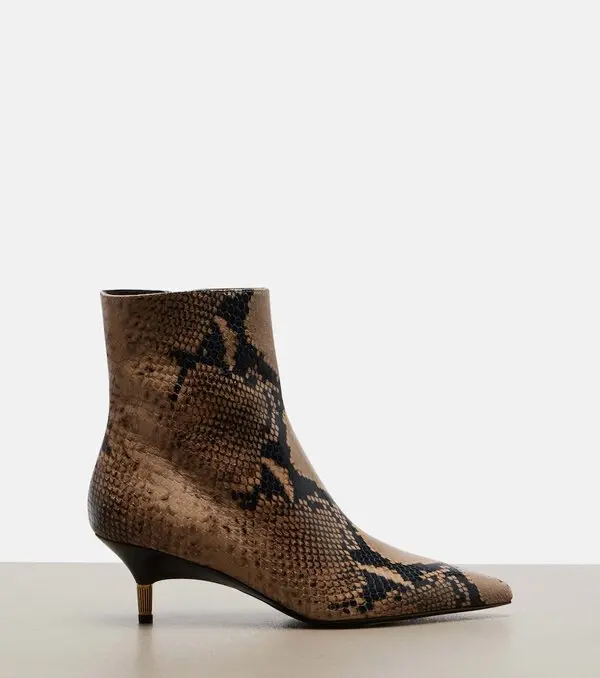 Khaite Bella Snake-effect Leather Ankle Boots