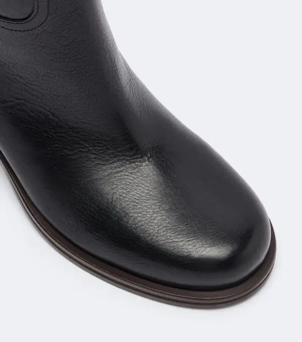 Brunello Cucinelli Monili Leather Ankle Boots