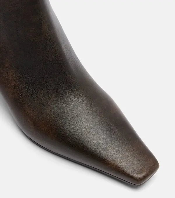 Brunello Cucinelli Monili Leather Ankle Boots - Brown