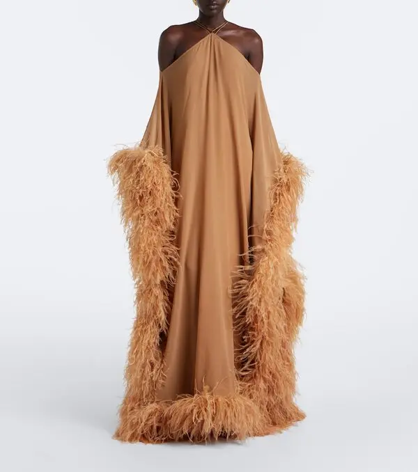 TALLER MARMO Feather-trimmed Kaftan
