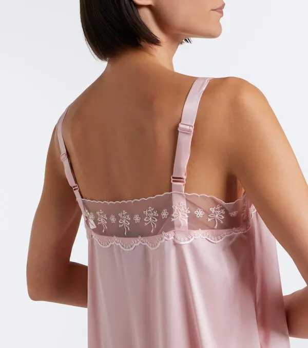 Simone Rocha Lace-trimmed Satin Slip Dress
