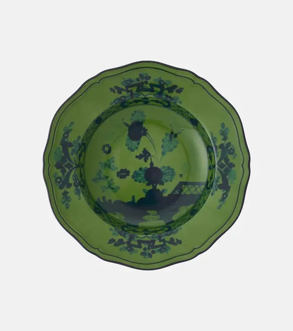 GINORI 1735 Oriente Italiano Porcelain Soup Plate - Green