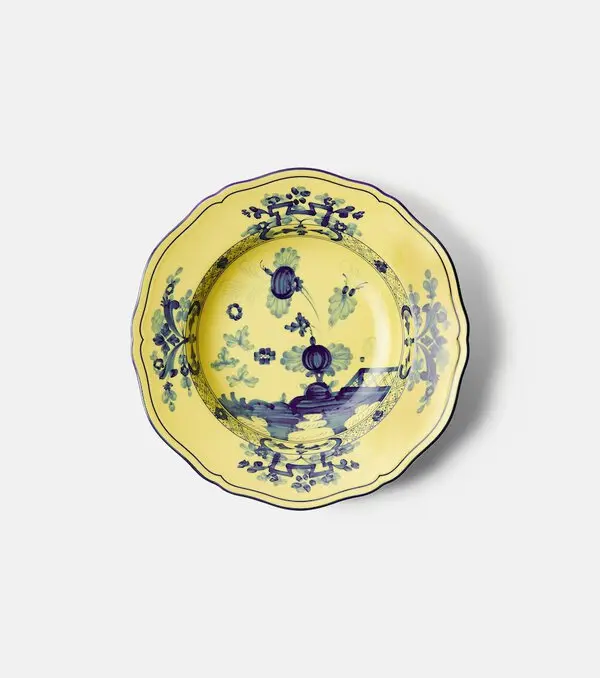 GINORI 1735 Oriente Italiano Porcelain Soup Plate - Yellow