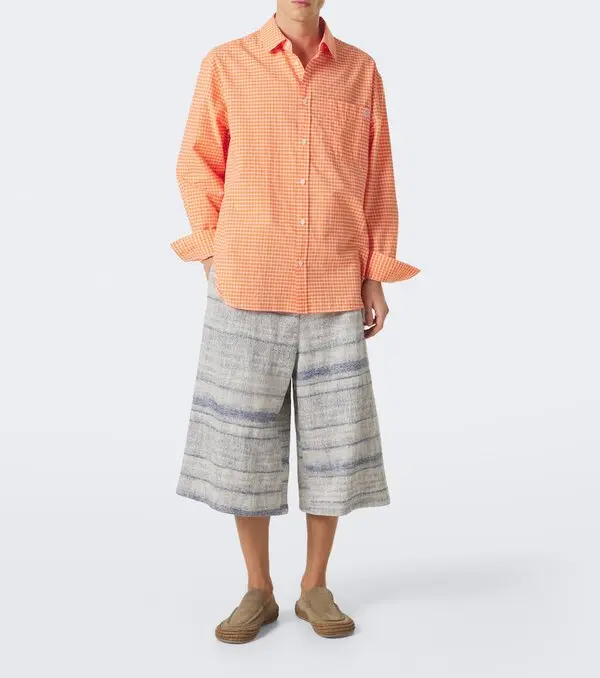 Loewe Checked Cotton-blend Shirt - Orange