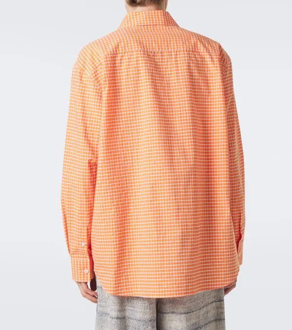 Loewe Checked Cotton-blend Shirt - Orange