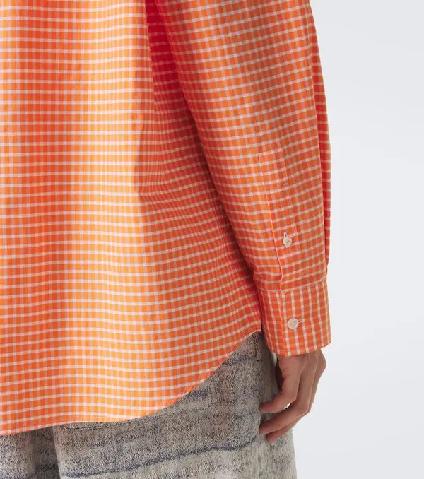 Loewe Checked Cotton-blend Shirt - Orange