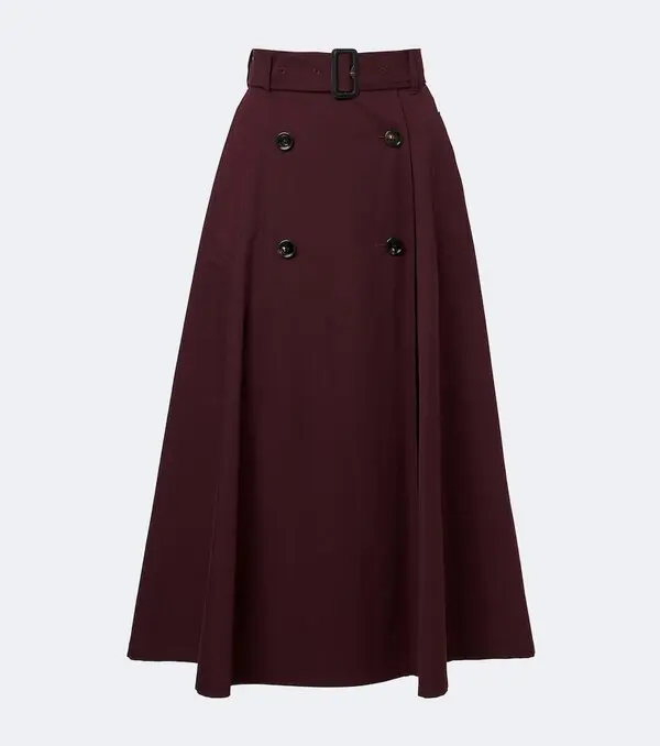 Burberry Brenda Cotton Midi Skirt - Red