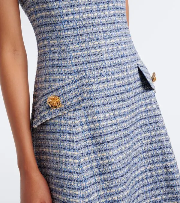 Carolina Herrera Multi Cotton-blend Tweed Midi Dress