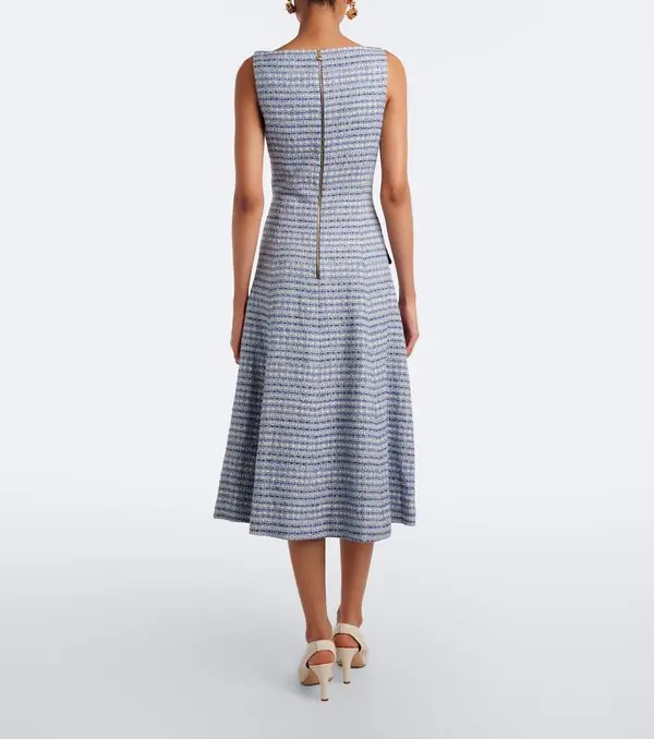 Carolina Herrera Multi Cotton-blend Tweed Midi Dress