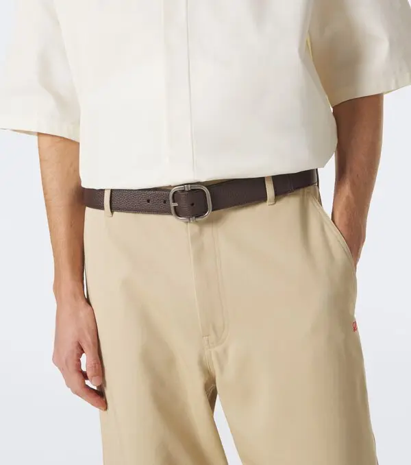 Loewe Loop Reversible Leather Belt - Brown