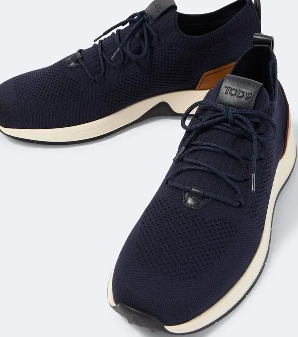 TOD'S Calzino Leather-trimmed Fabric Sneakers