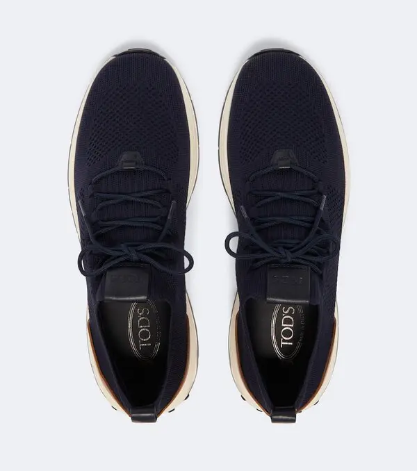 TOD'S Calzino Leather-trimmed Fabric Sneakers
