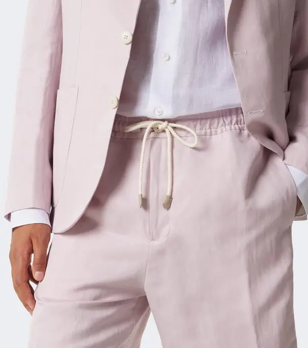 Canali Linen And Silk Shorts - Pink