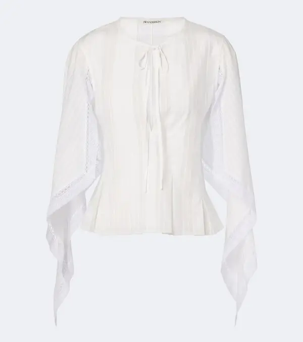 JW Anderson Draped Cotton Top - White