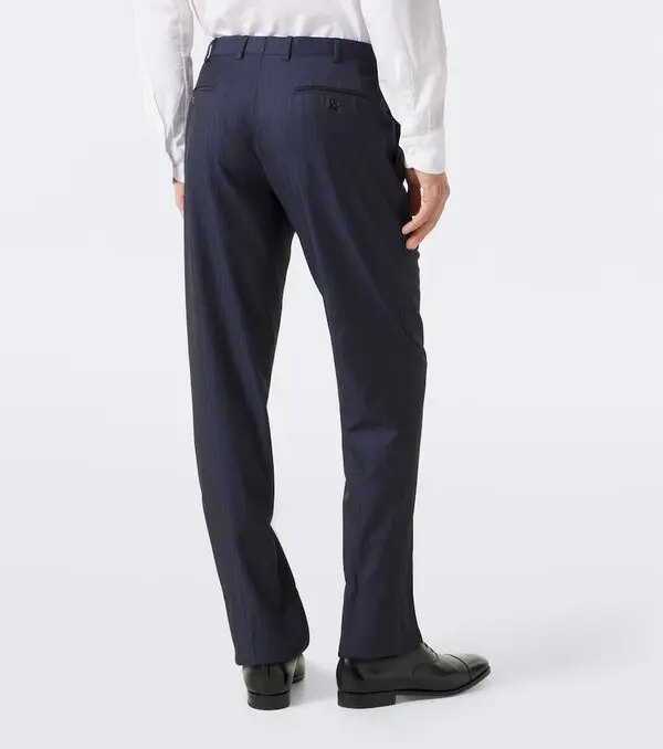 Brioni Striped Wool Suit - Blue