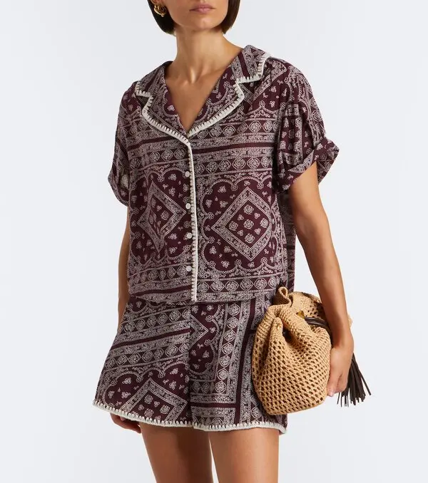 Veronica Beard Ilene Printed Cotton-blend Shirt