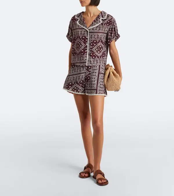 Veronica Beard Ilene Printed Cotton-blend Shirt