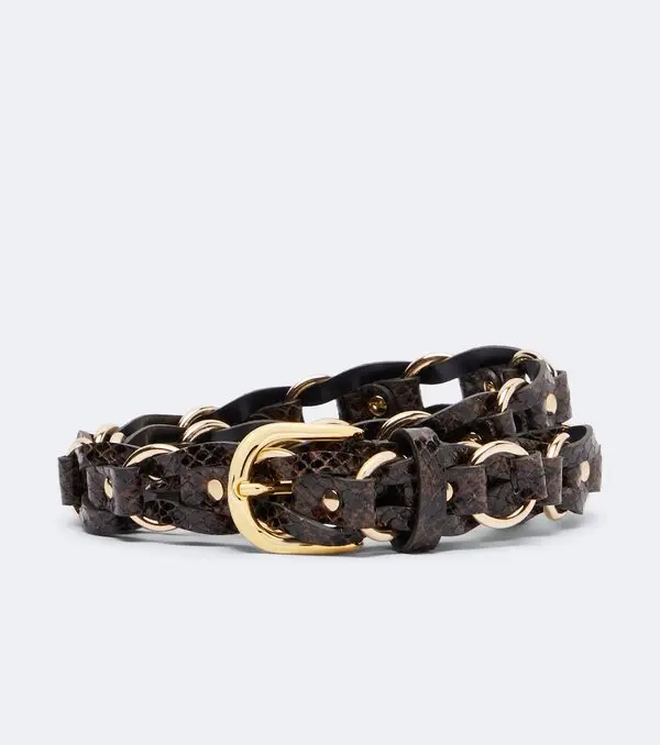 Isabel Marant Étoile Bali Snake-effect Leather Belt - Brown