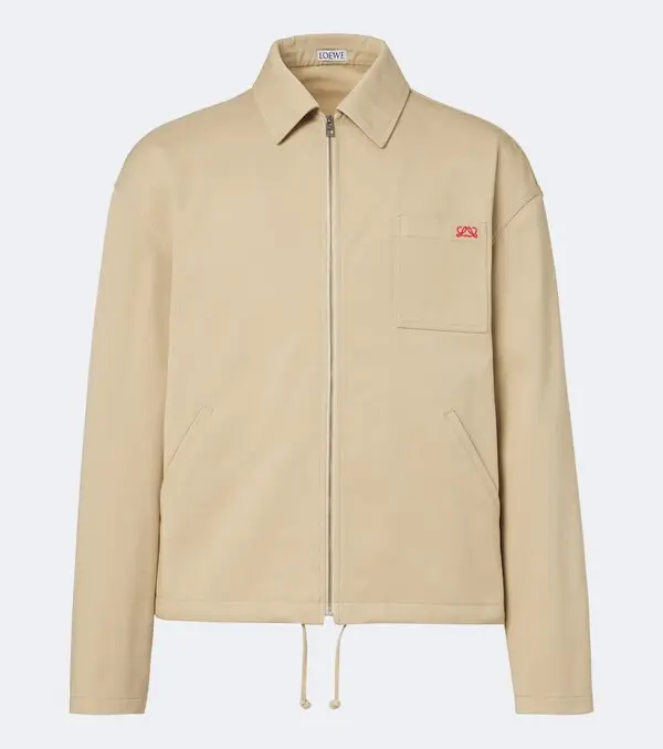 Loewe Cotton Twill Jacket With Drawstring Hem - Beige